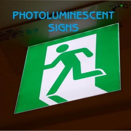 Photoluminescent signs, safety and directional signage, glow in the dark