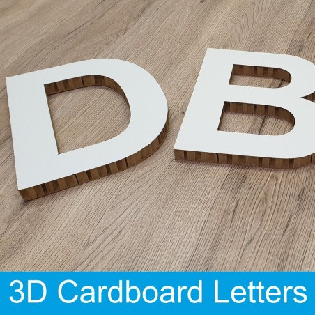 3D Cardboard letters, great for events, strong, durable and precision cut.