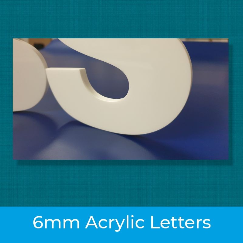 Laser Cut 6mm Acrylic Letters for shop signs, decoration, events and gifts.